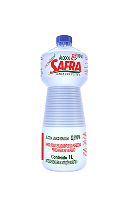 Álcool Safra Líquido 92,8° INPM Profissional – 1L - Álcool Safra