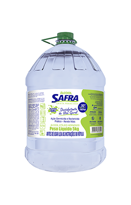 Álcool Safra Gel 70° INPM Bactericida - 5KG - Álcool Safra