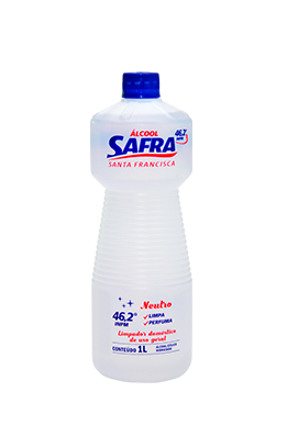 Álcool Safra Líquido 46,2º INPM Neutro – 1L - Álcool Safra