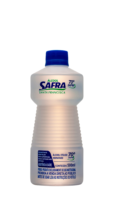 Álcool Safra Líquido 70° INPM Hospitalar – 500ml - Álcool Safra